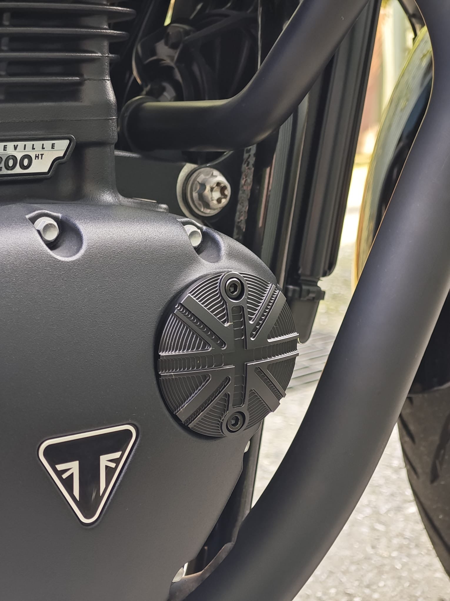 Motone Customs Union Jack Clutch Cover - Black - A & J cycles – A&J Cycles