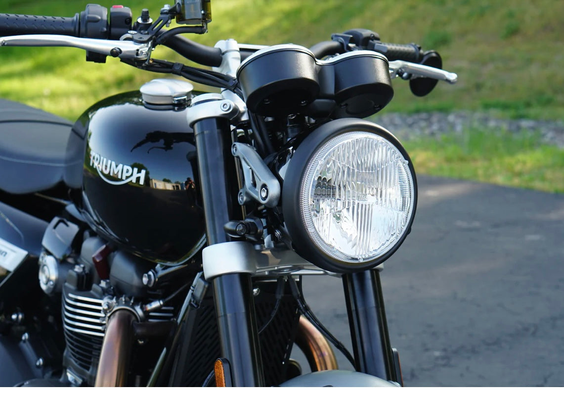 Retro Inspired LED Headlight - Modern White - 2016+ Triumph Classics ...